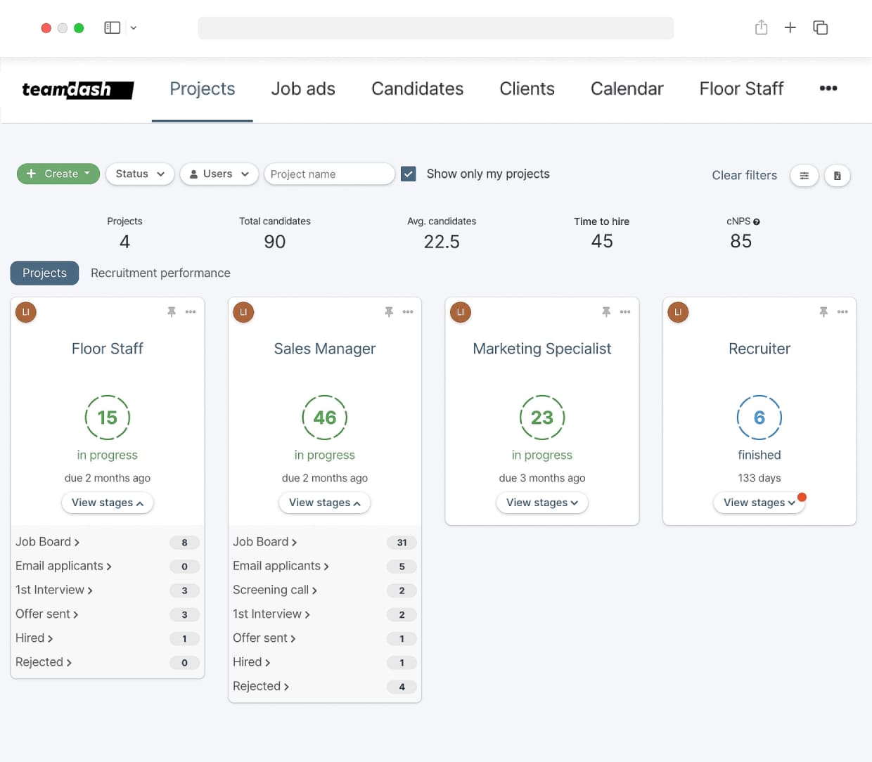 Applicant Tracking System for Modern Recruiters | Teamdash