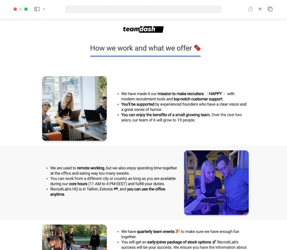Job Ad Landing Pages easy builder