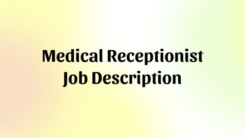 Medical Receptionist Job Description Template