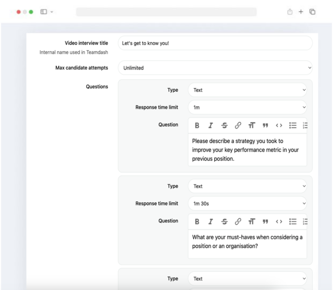 Flexible Asynchronous Video Interview Software