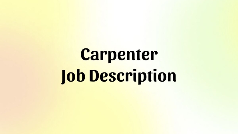 Carpenter Job Description Template