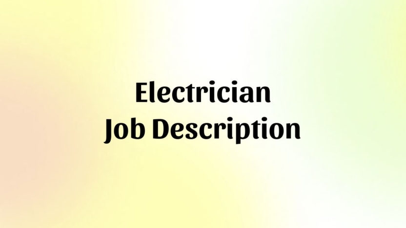 Electrician Job Description Template