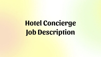Hotel Concierge Job Description Template