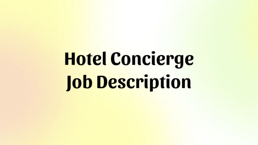 Hotel Concierge Job Description Template