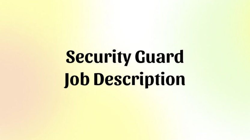 Security Guard Job Description Template