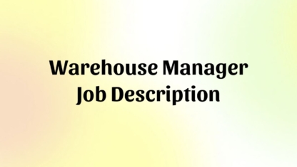 Warehouse Manager Job Description Template
