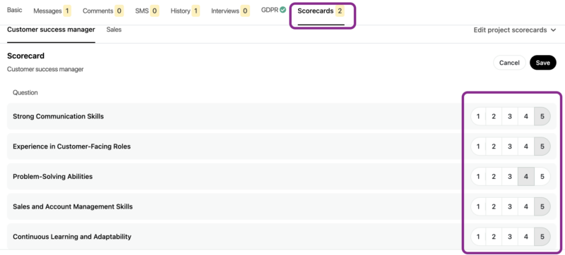 What are the key benefits of using scorecards in the recruitment process?